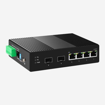 중국 4 10/100/1000M RJ45 항구 2 기가비트 SFP 항구와 IP30 산업적 현명한 포 스위치 판매용