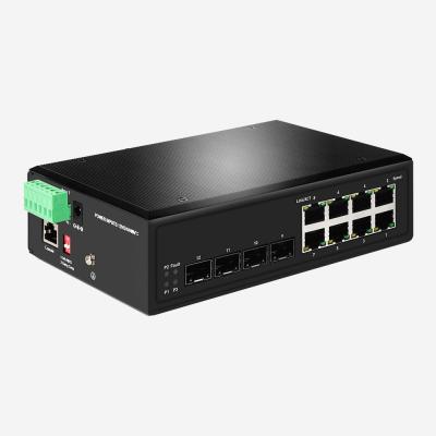 Cina Lo strato industriale 2+ ha diretto il commutatore di gigabit con 8 porti di RJ45 PoE+ e 4 SFP Web/SNMP/CLI in vendita