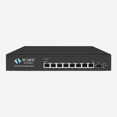 Cina 8 RJ45 2.5Gbps Poe Switch Rack Mount Plug And Play con 1 10GB SFP + Fiber Port in vendita
