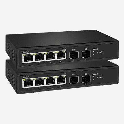 Cina Protocolli di rete IEEE 802.3 2.5G PoE Switch con 4 porte RJ45 da 2.5gb e 2 porte Sfp+ da 10gb in vendita