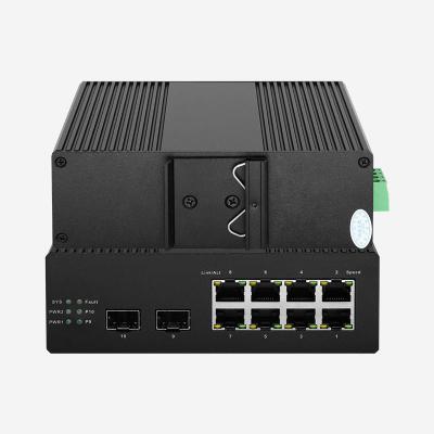 중국 IP30 산업 계층 2+ DC 전력 8 기가비트 RJ45 및 2 기가비트 SFP와 함께 관리 된 PoE 스위치 판매용