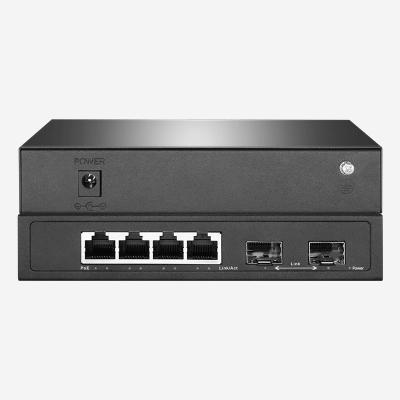 China 1.5Mbit Cache Unmanaged Ethernet Gigabit Switch With 4 10/100/1000 Mbps RJ45 And 2 SFP for sale
