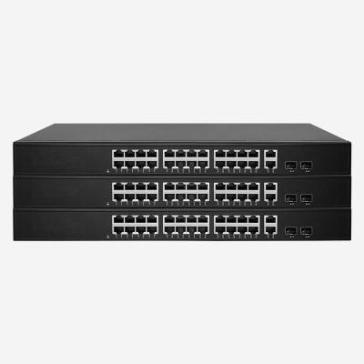 China 24 100M And 2 Gigabit RJ45 Unmanaged Desktop Ethernet Switch With AC100~240V 50/60Hz Power Supply for sale