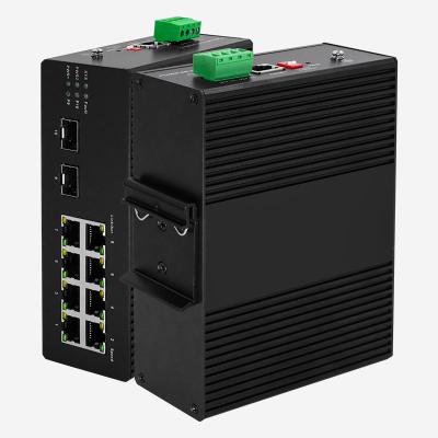 China IP30 Protection Level Industrial L2+ Managed POE Switch With Wired Control And Gigabit 8 RJ45 Ports for sale