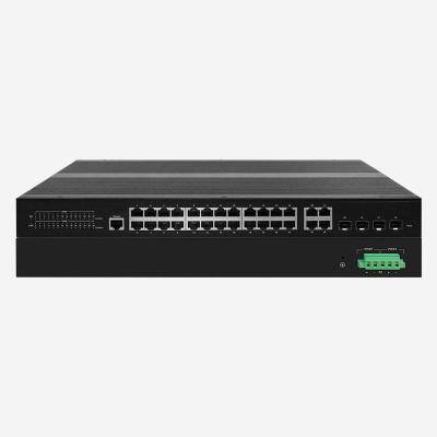 China 24GE RJ45 And 4 Combo, Gigabit Industrial Layer 2+ Managed Switch With 440mm*290mm*45mm for sale