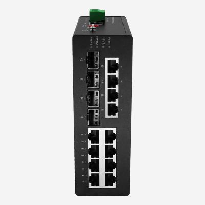China 12 RJ45 Gigabit Industrial Layer 2+ Managed Switch Aluminum Material Wired Connection Type for sale