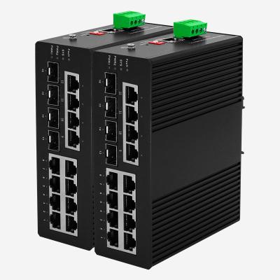 China 12V-57V Input Voltage 16-Port Industrial Layer 2+ Managed Gigabit Switch With -40℃-75℃ Temperature Range Stability for sale