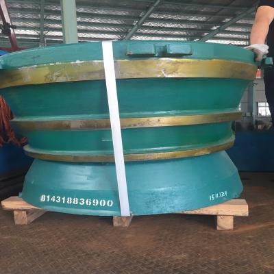 Cina Parti di ricambio per la frantumazione dell'acciaio ad alto manganese GP500 GP11F per il rivestimento e il mantello della scodella Mn18Cr2 in vendita