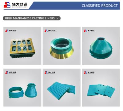 China High Manganese Stone Crusher Cone Crusher Concave Mantle Bowl Liner in Various Colors for sale