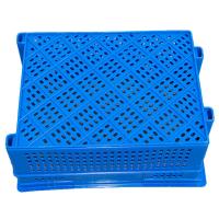 China Plastic Dislocation Moving Basket Fruit Vegetable Crate 605x430x350mm Nestable Stackable for sale