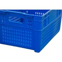 China Plastic Dislocation Moving Basket Fruit Vegetable Crate 605x430x350mm Nestable Stackable for sale
