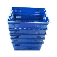 China HDPE Stacking Plastic Crate 550x405x260mm for Bread Vegetable Fruit Packaging Box for sale