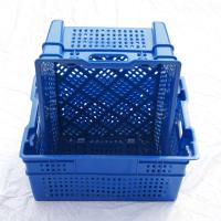 China HDPE Stacking Plastic Crate 550x405x260mm for Bread Vegetable Fruit Packaging Box for sale
