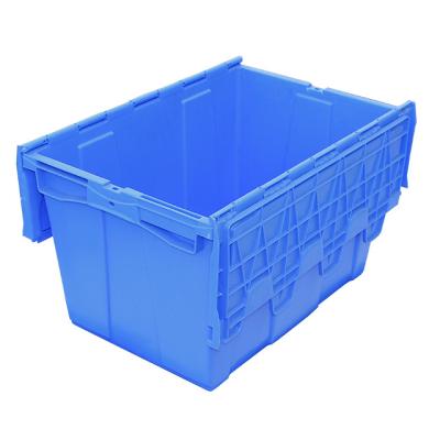 China Customized Logo Heavy Duty Plastic Stackable Nesting Crate Turnover Box for Moving Company or Warehouse for sale