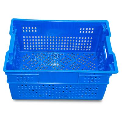 China HDPE Nestable Stackable Plastic Fruit Crates Mesh Nestable Box 600X390X200 Affordable for sale