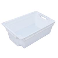 China Nestable Stackable Plastic Fruit Crates HDPE 600x400x200mm Mesh Design for sale