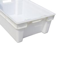 China Nestable Stackable Plastic Fruit Crates HDPE 600x400x200mm Mesh Design for sale