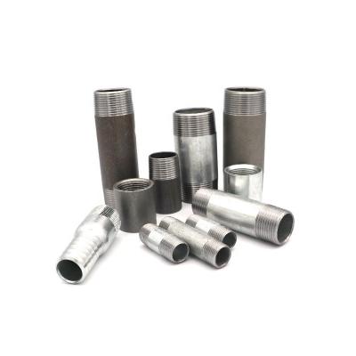 China 3/4 Mechanical joint nipple gi pipe fitting galvanized cast malleable iron  Pipe Fittings Black for sale