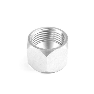 China Hexagon C45  5/8  JIC thread 37 degree  blocking pipe end cap nut for sale