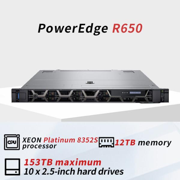 Quality R650 PowerEdge 1U Xeon 4310 1.2GHz 16gb 2*600gb H355 Rack Server Used Products for sale