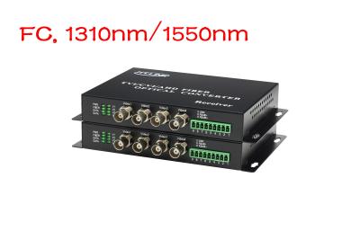 China 4 Channel CVI / TVI / AHD BNC To Fiber Video Converter SM 20km FC for sale