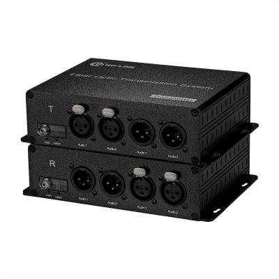 China 2 Port XLR Balanced Audio Channel BiDirectional Over Fiber Converter Best Broadcast Audio FC Fiber Connector for sale