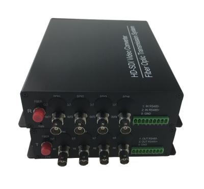 5VDC power4 channels HD SDI to Fiber Converter 1.485Gb / s Data rate optical fiber transmitter