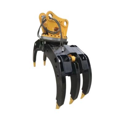 China 360 Degrees Rotation Angle Hydraulic Grapple Orange for Less Maintenance and Handling for sale