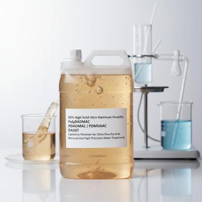 China 50% High Solid Ultra Maximum Viscosity PolyDADMAC Quaternary Ammonium Polymer for Ultra Fine Particle Removal in High Precision Water Treatment for sale