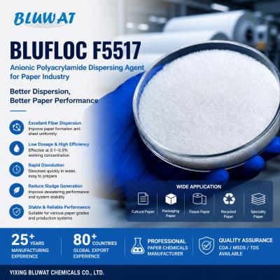 China BLUFLOC F5517 Anionic Polyacrylamide Dispersing Agent for Paper Industry for sale