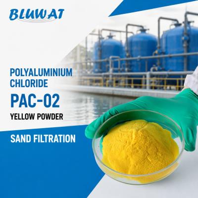 China 30% Min. Al2O3 Yellow Powder PAC-02 Polyaluminium Chloride for Sand Filtration for sale