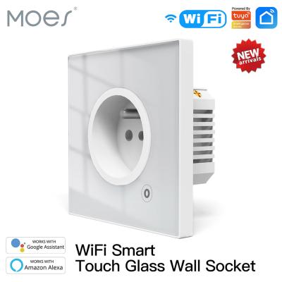 China estado do relé de monitor do poder da tomada do painel do soquete de parede de 95v Wifi Smart e modo de luz de vidro à venda