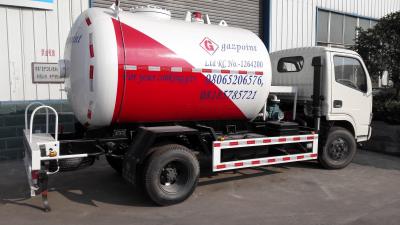 China 4x2 5M3 2,5 Tonnen Bobtail LPG-LKW-5000L 2.5T verflüssigtes Erdöl-Gas-Propan- zu verkaufen