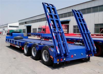 China 60 Tons - 100 Ton Lowboy Trailer , Low Bed Semi Trailer 2 Axles / 3 Axles / 4 Axles for sale