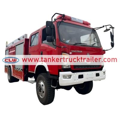 China HOWO 4X4 5CBM Fire Truck for Fire Suppression and Emergency Rescue for sale