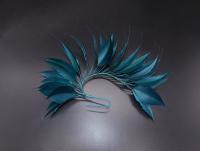 China Dyed Pattern Goose Feather Flower Mount with Wire Accessory Durable Construction for sale