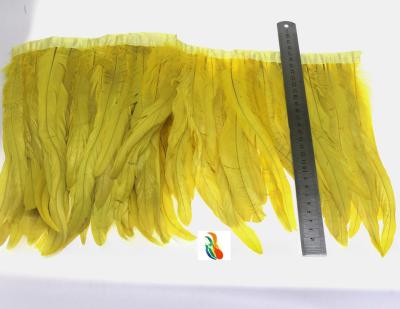 China 10-12 inch Rooster Coque Feather Fringe Trim voor snel verzenden DHL UPS FEDEX EMS TNT Te koop