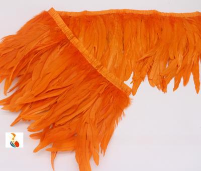China Vibrant Dyed Chicken Feather Coque Rooster Fringe Trim for Party Decoration Supplies for sale