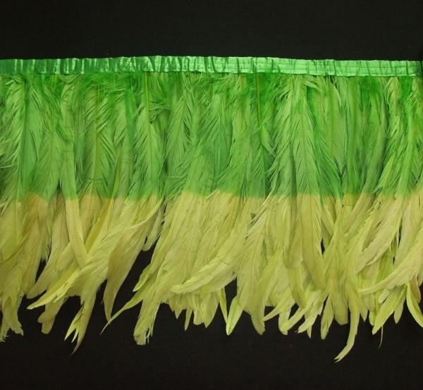 Quality Pattern Bleached Two Tones Color Rooster Coque Feather Fringe Trim for Samba for sale
