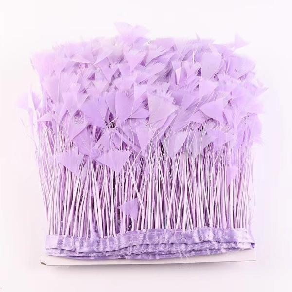 Quality 4-6 inch Goose Feather Fringe Trim with Satin Ribbon Tapes Ideal and Quick for sale