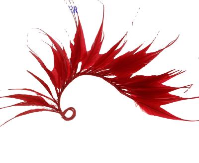 Cina 10*20 cm Dispositivi per la mulineria con disegno tinto Piuma d'oca Stripped Flower Mount with Wire Accessory in vendita