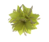 China Dyed Pattern Chicken Feather Flower Mount with Stripped Design and Wire Accessory for sale