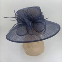 China Patterned Dyed Sinamay Feather Fascinator with Chicken Feather for sale