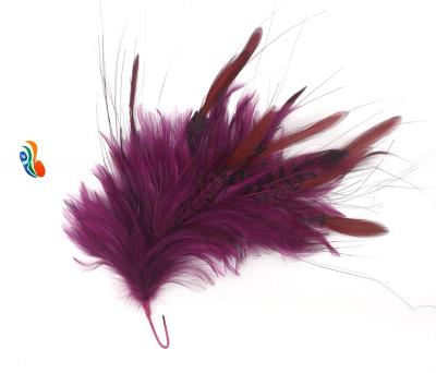 Cina 15*30 cm Decorazione di festa Testa di piuma con Hackle e Lady Amherst Flower Mount in vendita