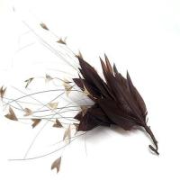 China Wedding Decor Essential Zig Zag Coque Feather Flower Mount with Wire Accessory for sale