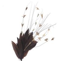 China Wedding Decor Essential Zig Zag Coque Feather Flower Mount with Wire Accessory for sale