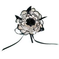China Dyed 10*20 cm Pheasant Feather Flower Mount with Wire Accessory Pattern Dyed for sale