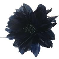 China Dyed Patterned Goose Feather Flower Mount with Wire Accessory for sale