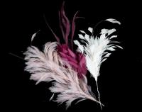 China Unique Pattern Dyed Hackle Feather Flower Mount with Wire Accessory for sale