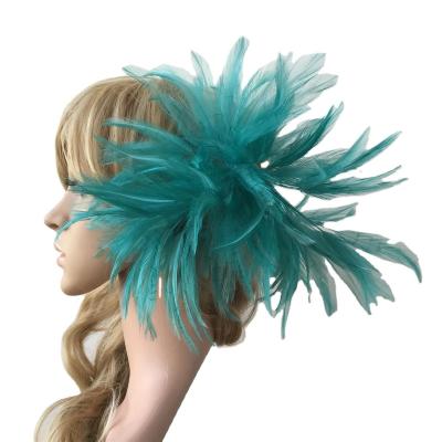 Cina 15*15 cm Piuma Hackle Fiore montato con accessorio in filo Piuma di oca in vendita